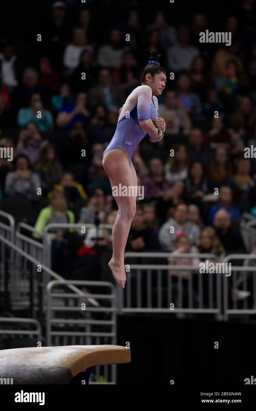 March 7, 2020: Gymnast Kayla DiCello (USA) competes during the women's ...