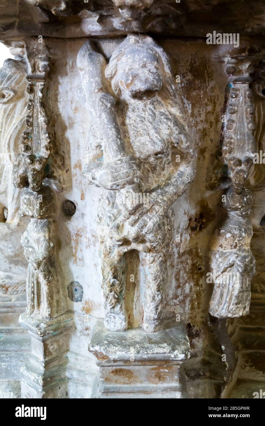 Woodwose on the font at St Catherine's Church in Ludham Stock Photo - Alamy