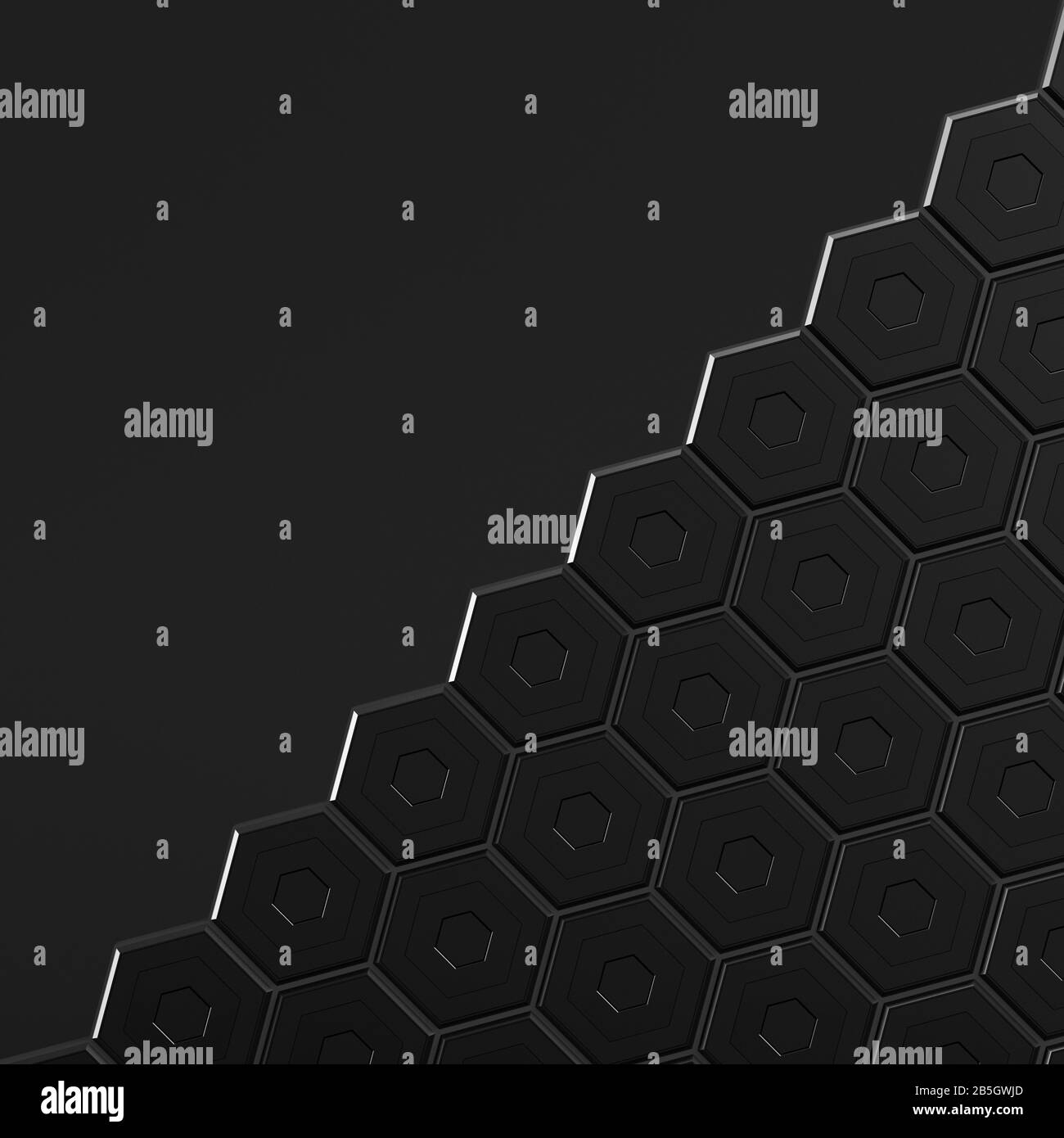 Black abstract hexagon background. Minimalism concept. 3d render Stock ...