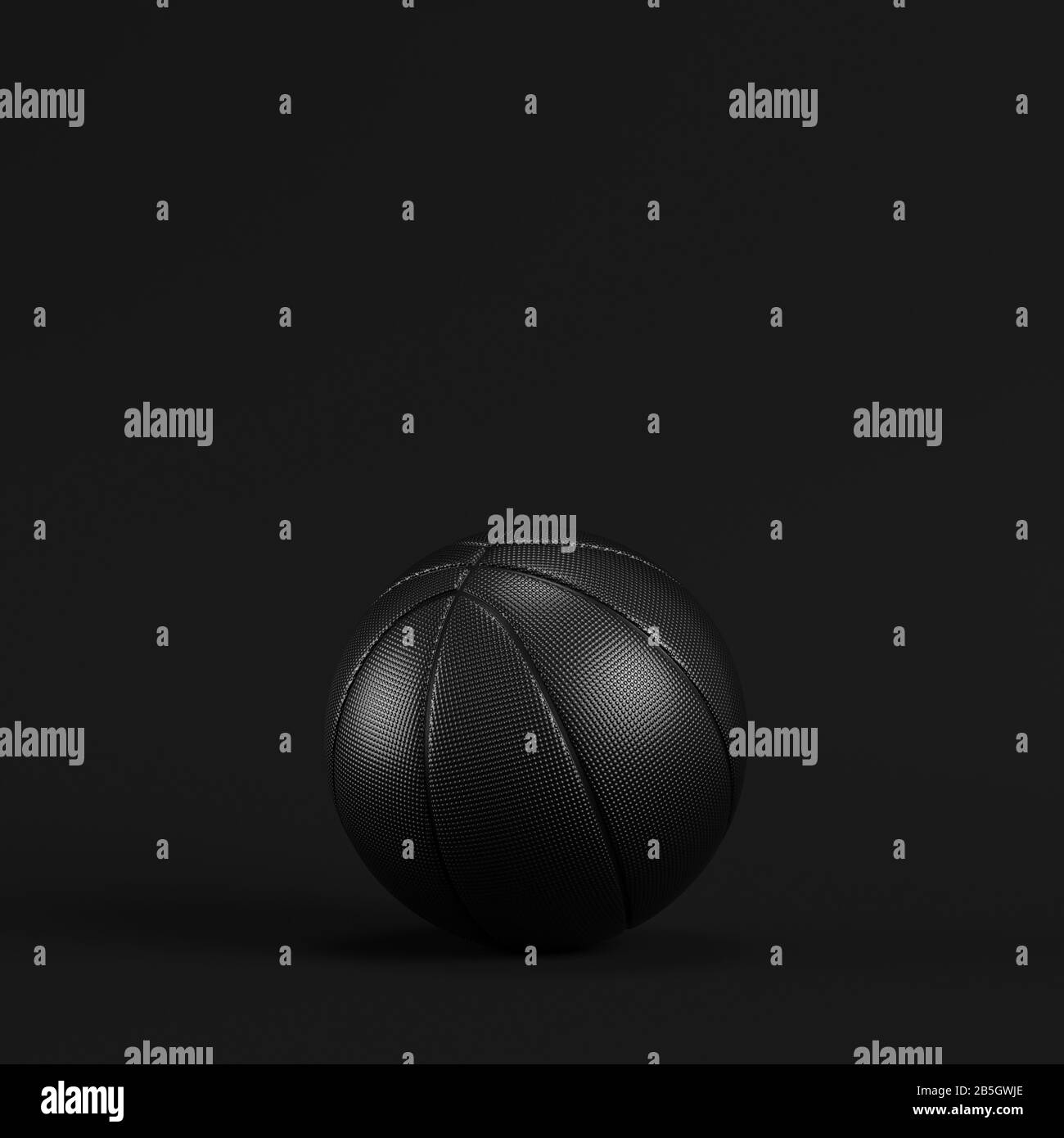 Black basketball ball on dark background. Minimalism concept. 3d render ...