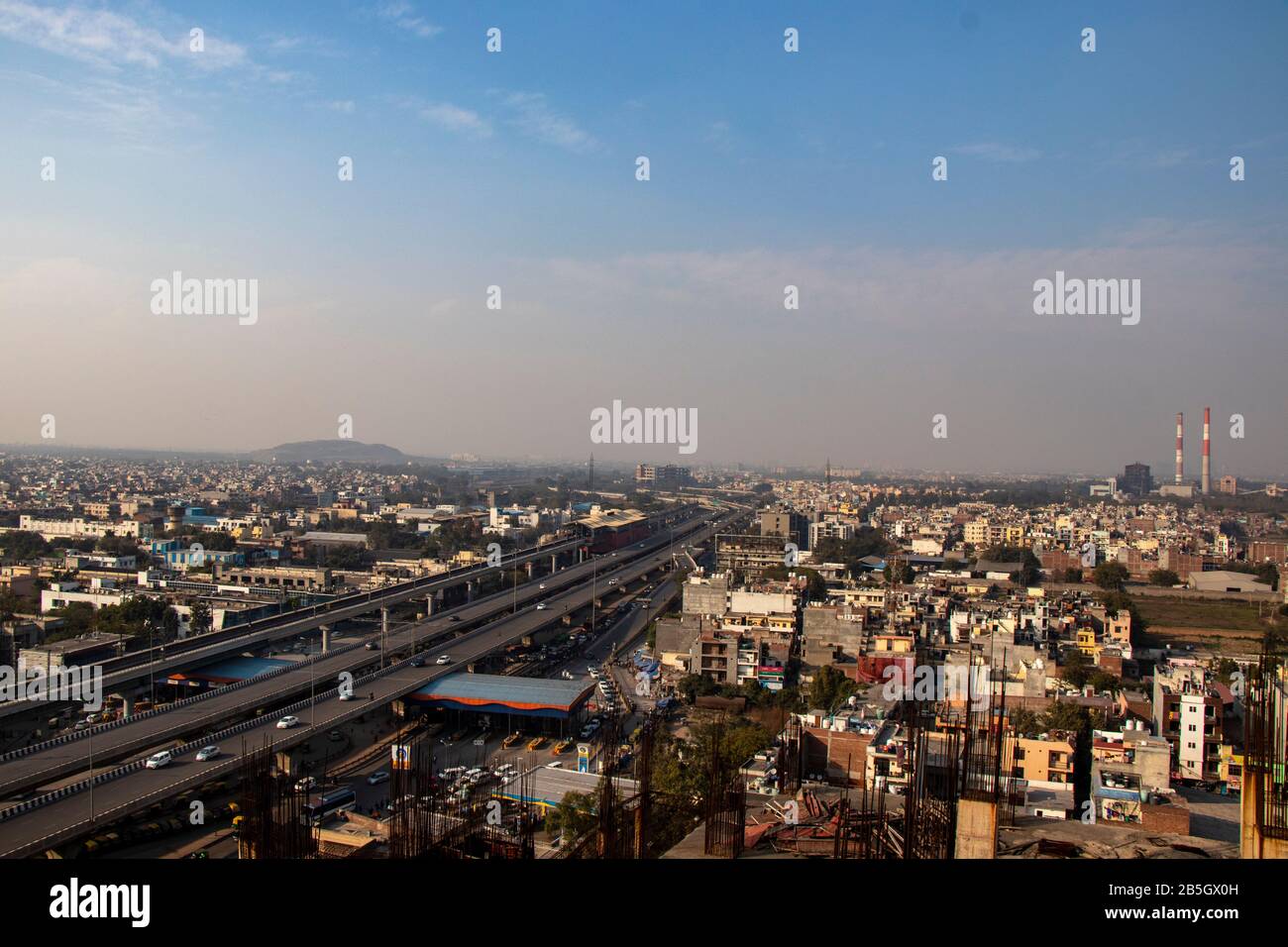 It is a cityscape photo of apartments and highway Stock Photo - Alamy
