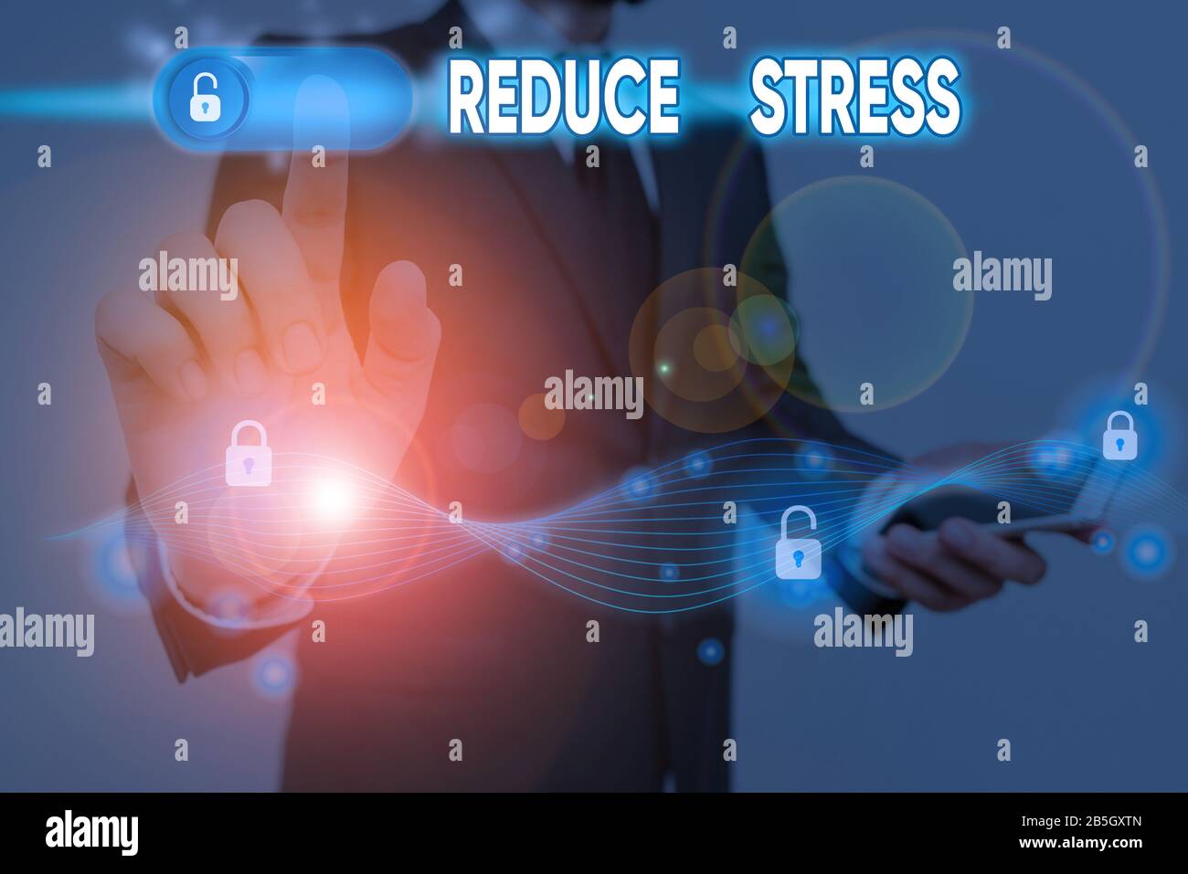 Conceptual hand writing showing Reduce Stress. Concept meaning to ...