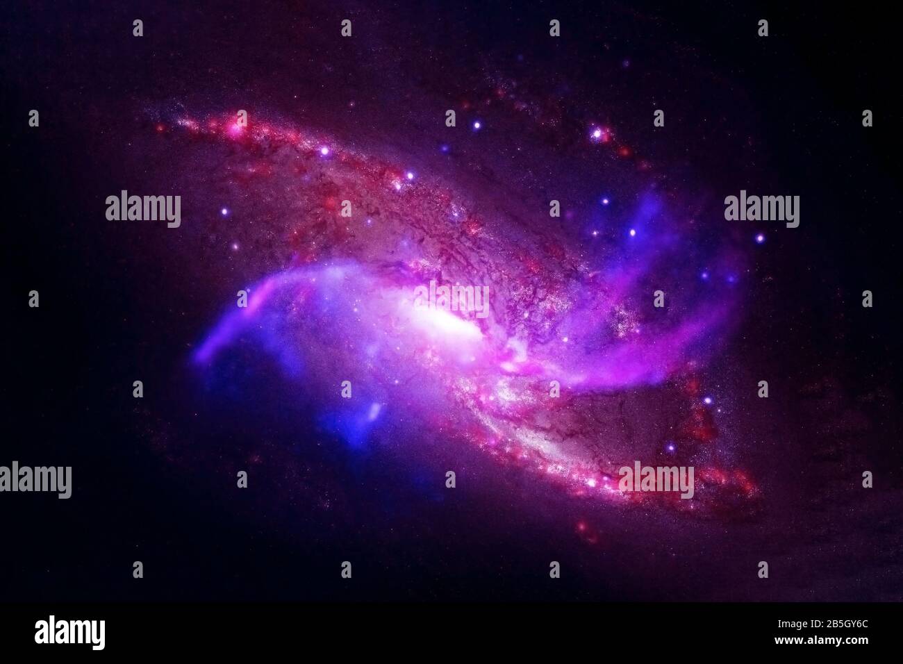 A beautiful galactic spiral in dark space. Elements of this image were ...