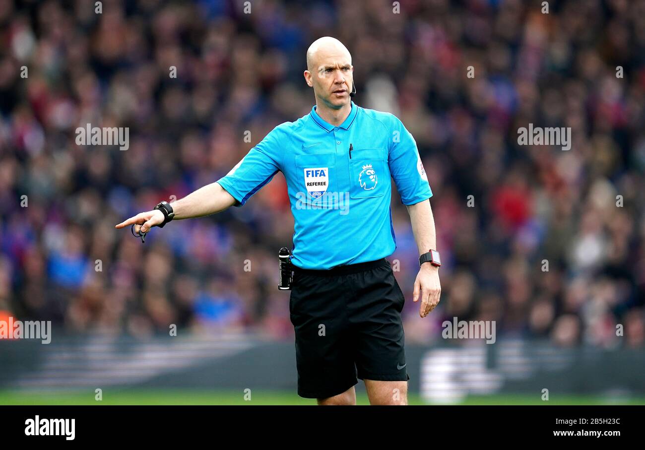 Referee Anthony Taylor during the Premier League match at Selhurst Park ...