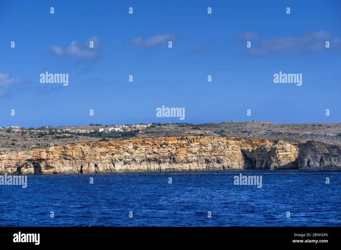 Gozo island sea view in Malta, coastline landscape with cliff Stock ...