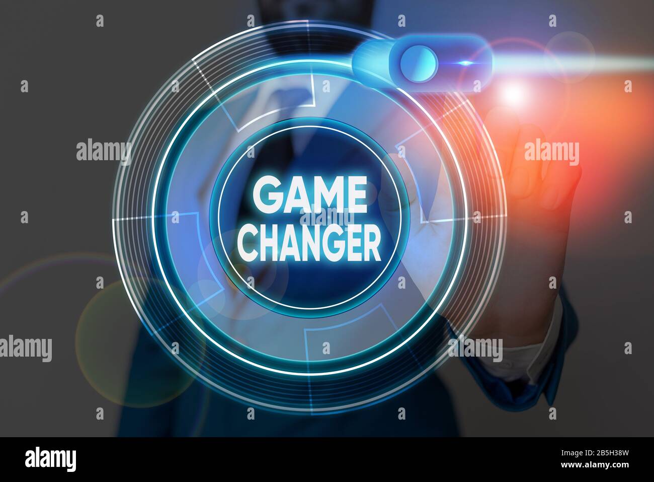 Writing note showing Game Changer. Business concept for way that ...