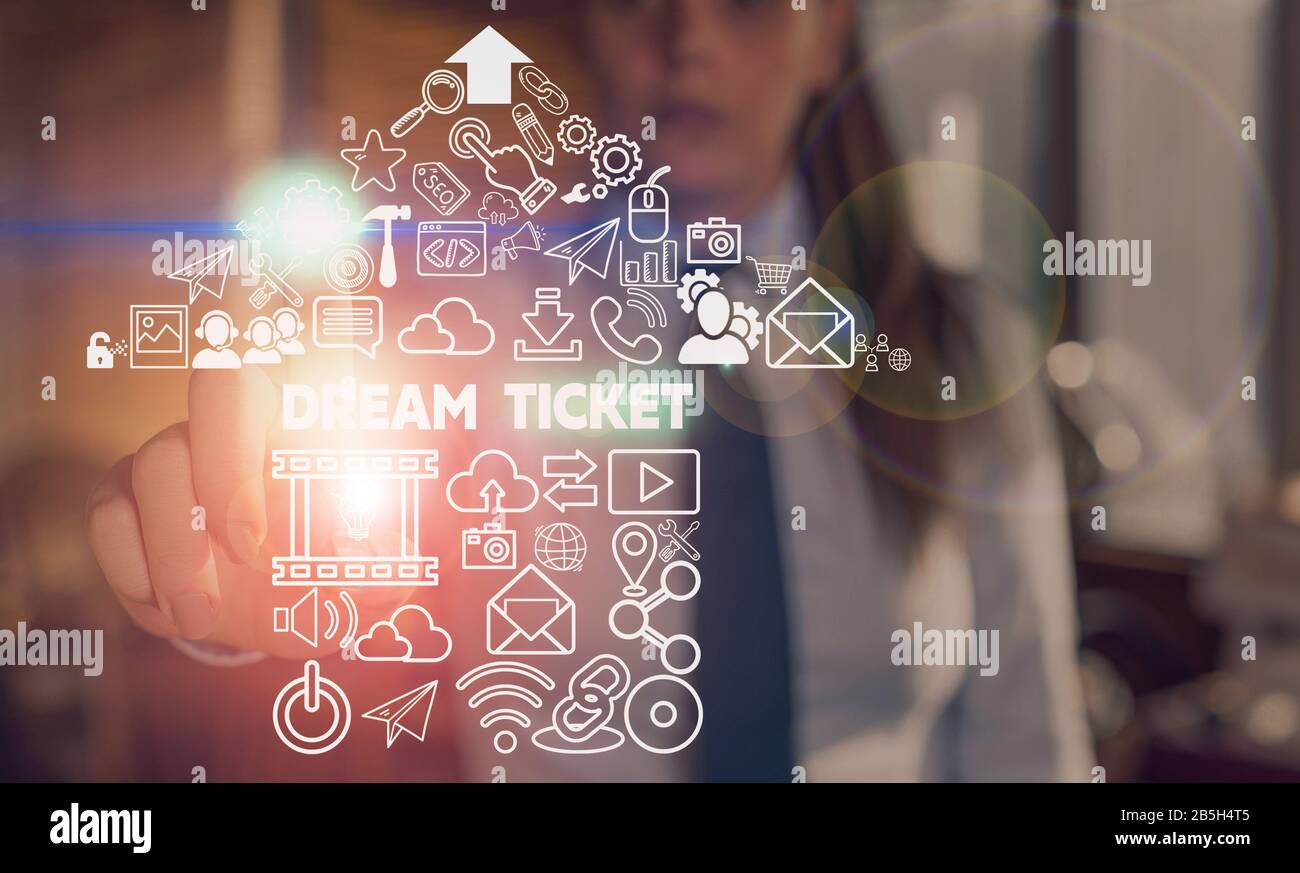 Handwriting text Dream Ticket. Conceptual photo If an opportunity or a ...
