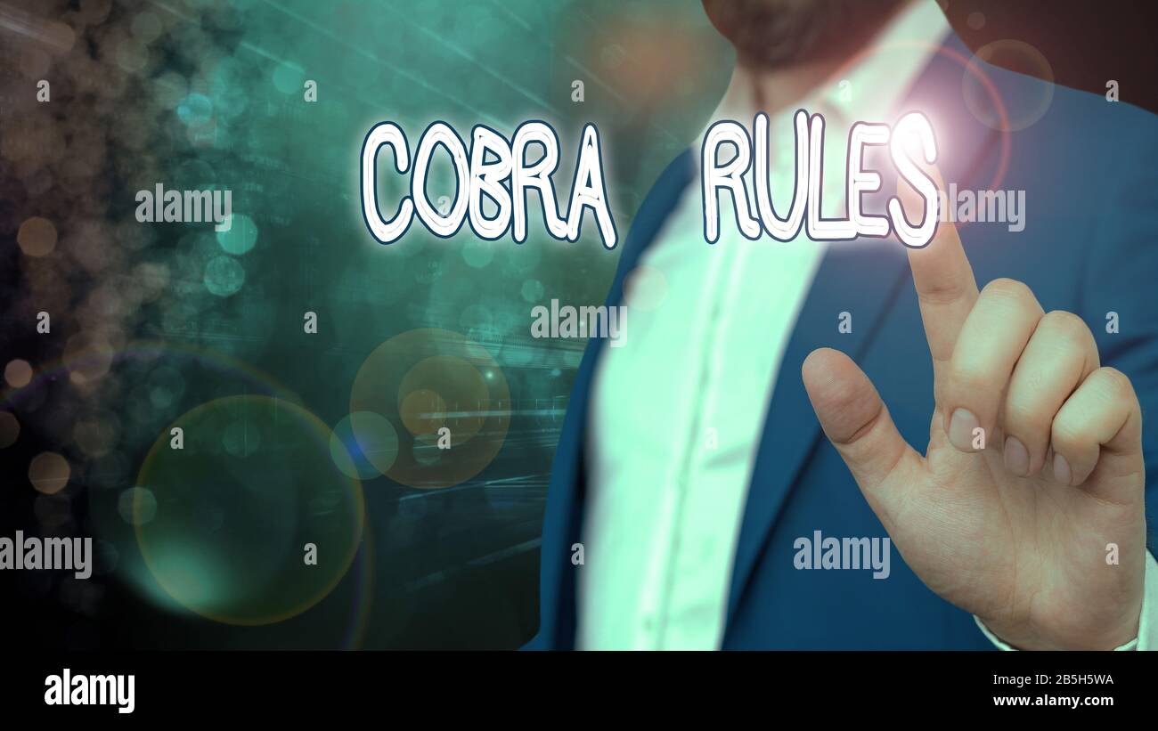 Word writing text Cobra Rules. Business photo showcasing continuing ...