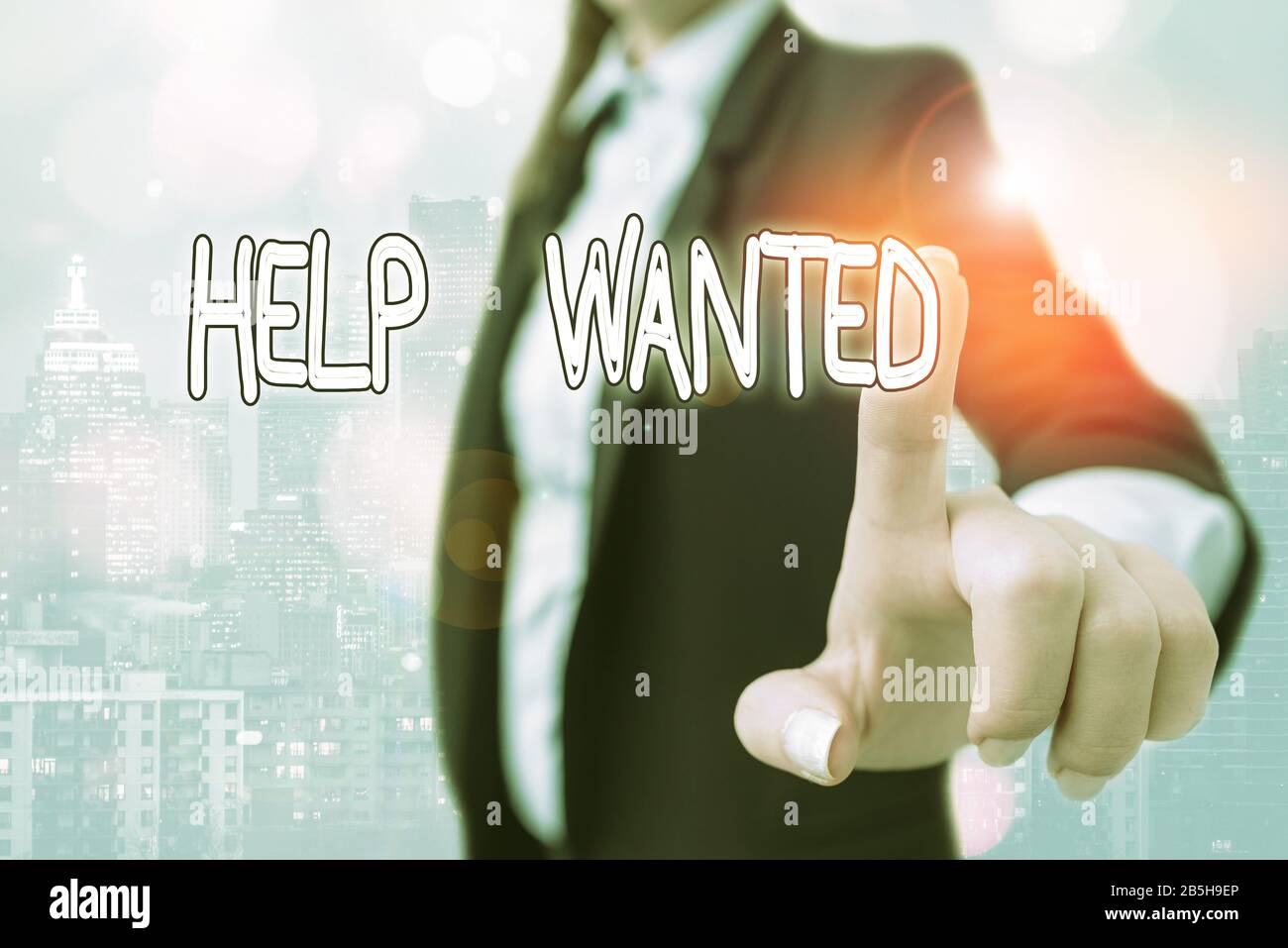 Writing note showing Help Wanted. Business concept for An ad in the ...