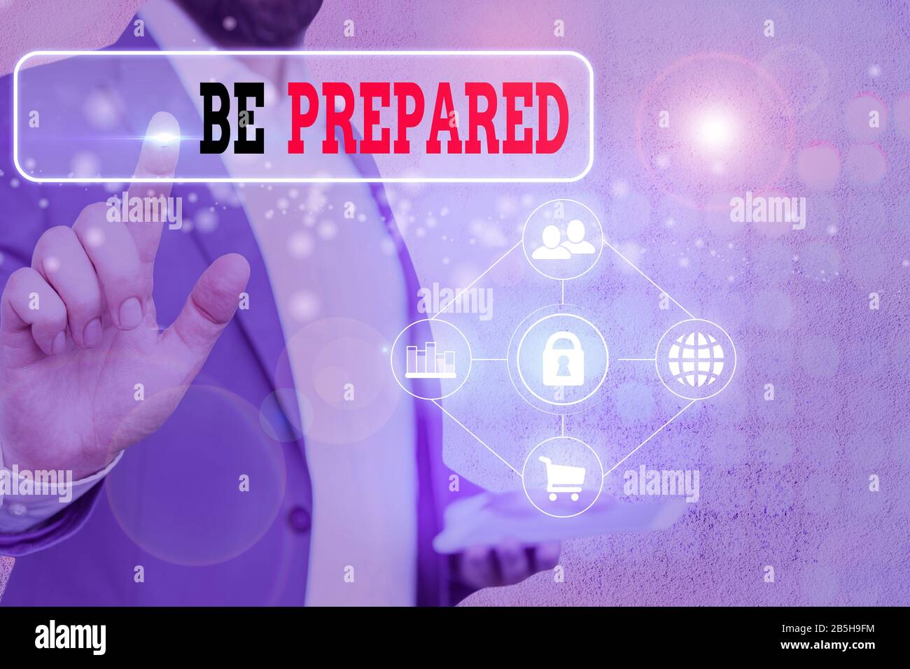 Writing note showing Be Prepared. Business concept for To make ready ...