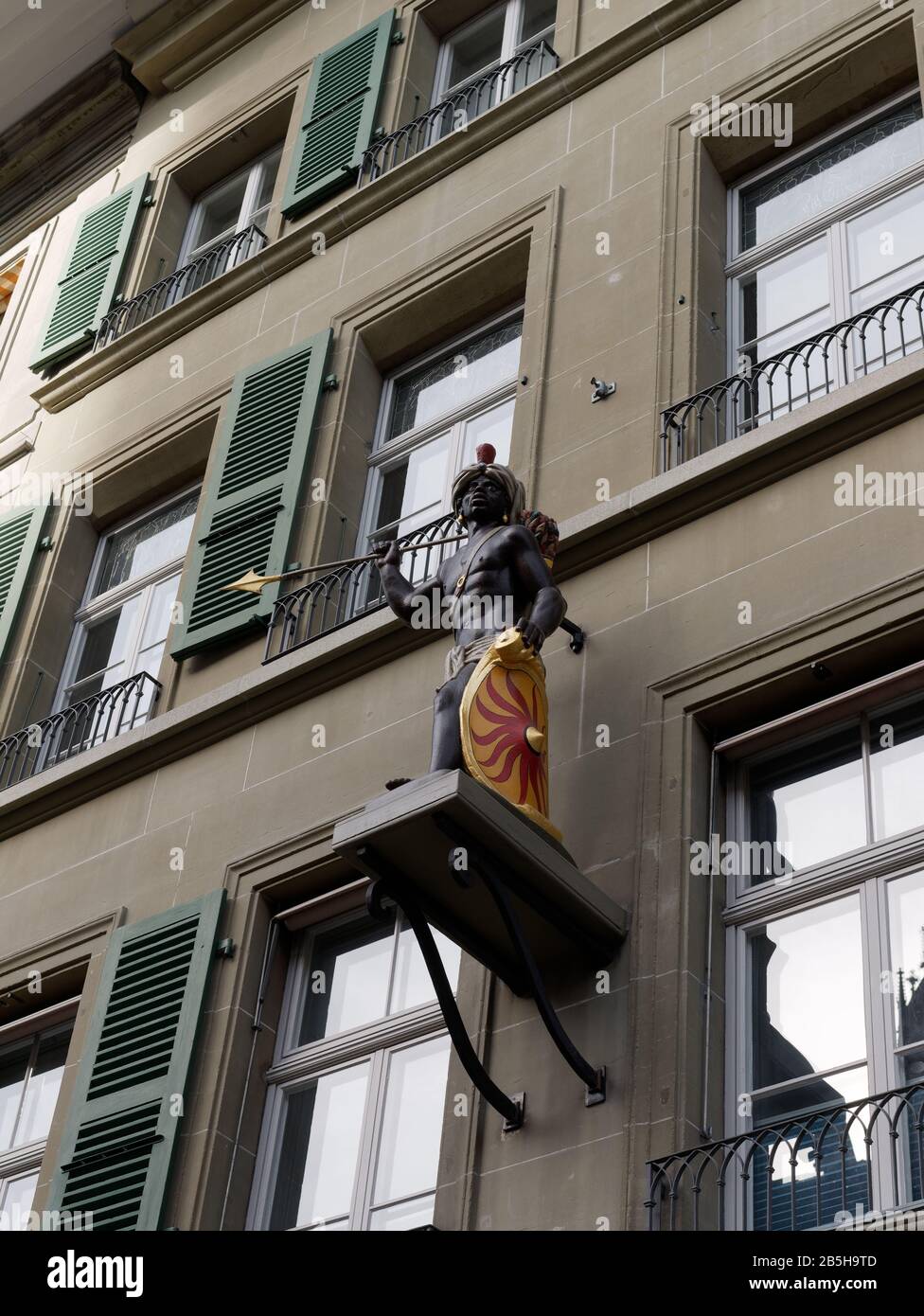 Statue on the wall in The Old Town of Bern, Switzerland Stock Photo - Alamy