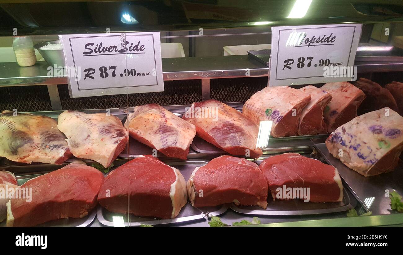 Pretoria, South africa - 08 feb. 2019: Fresh meat from Maders Slaghuis ...