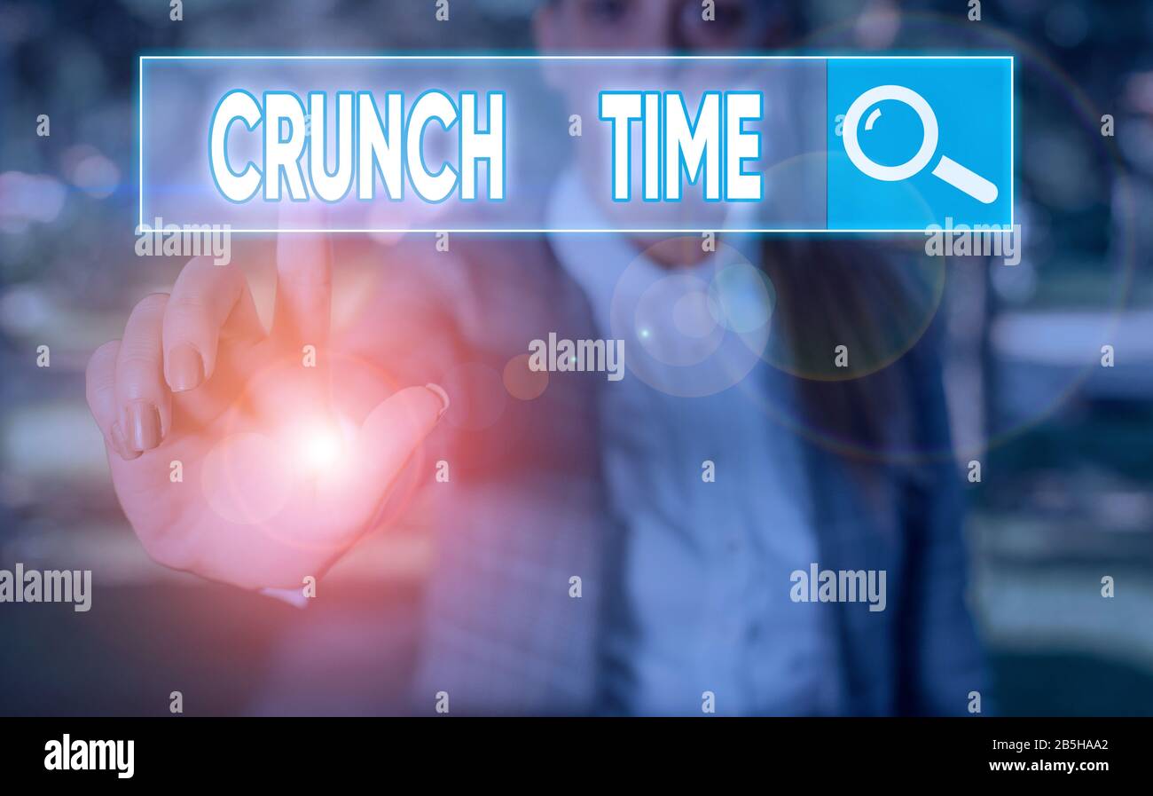 Writing note showing Crunch Time. Business concept for period when ...