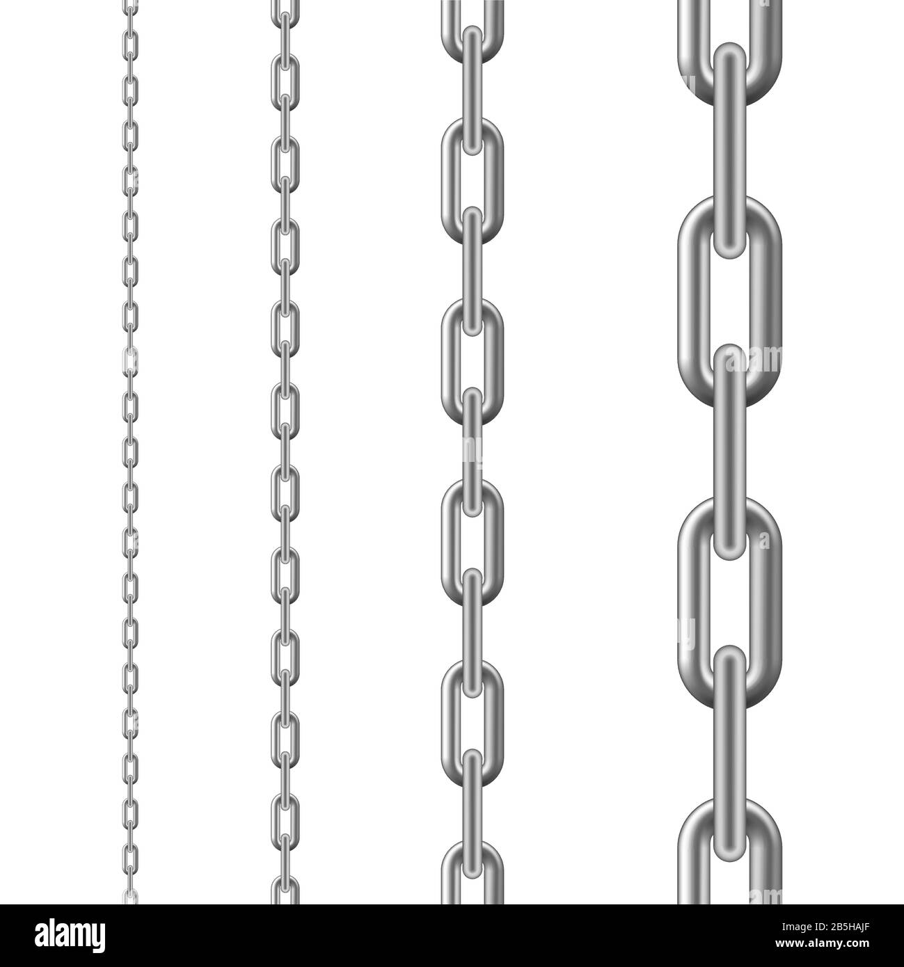Metallic Chain. Seamless chain isolated on white background. Vector ...