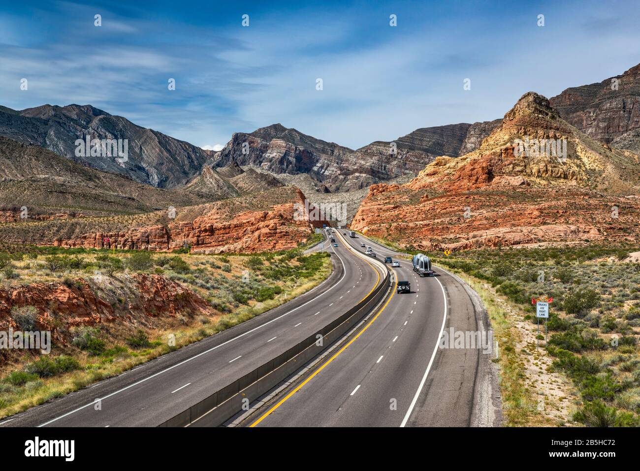 I-15 Interstate Freeway in Virgin River Gorge, Arizona Strip District ...
