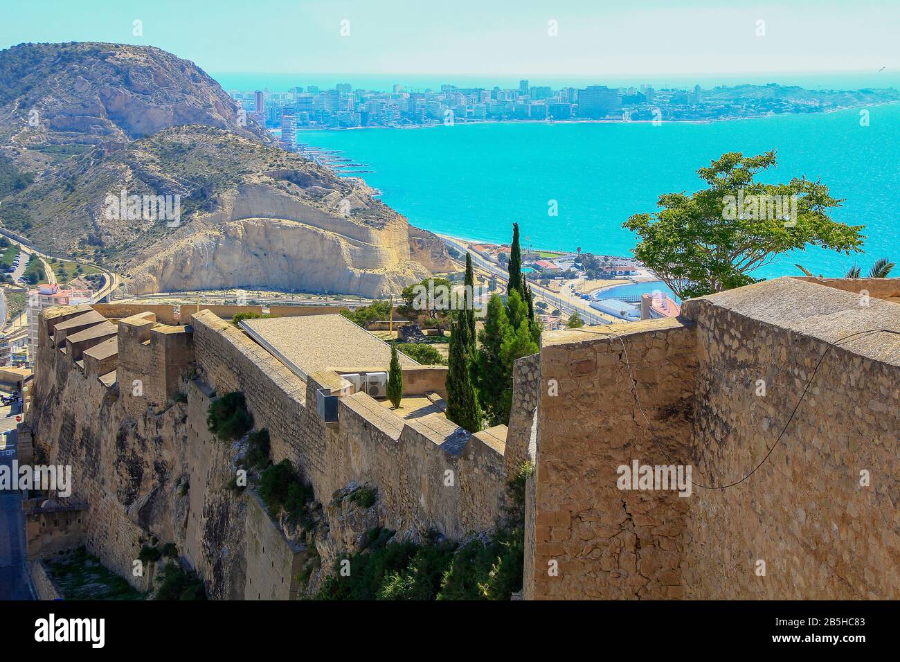 Alicante Spain; 07/22/2018: castle of santa barbara de alicante Stock ...