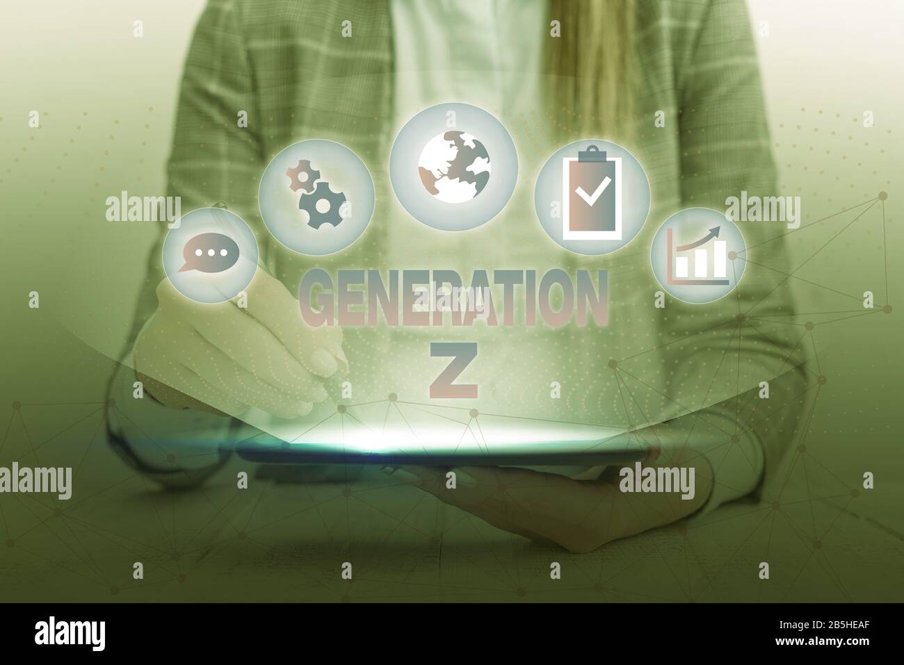 Conceptual hand writing showing Generation Z. Concept meaning name for ...