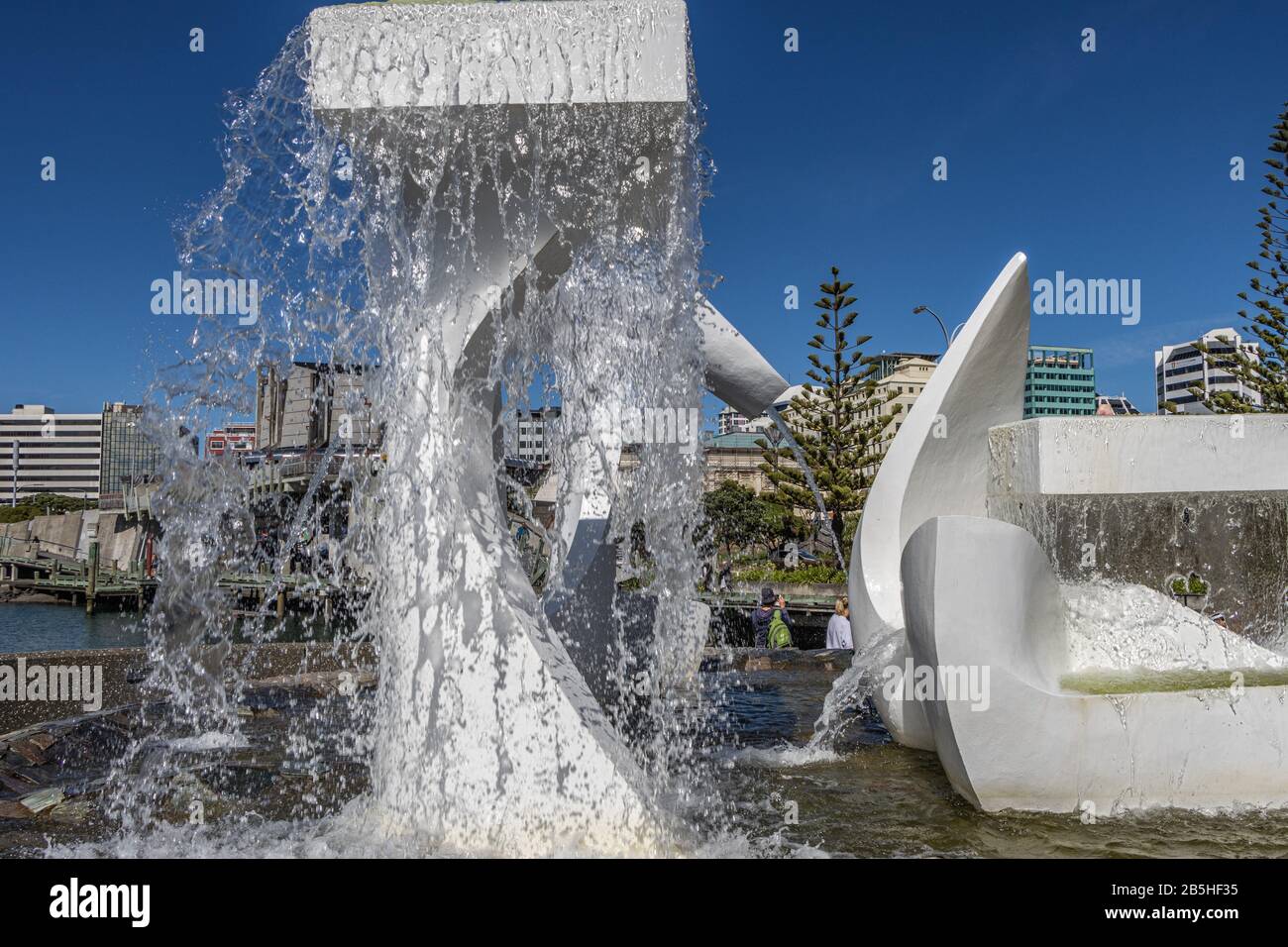 Albatross Water Feature, Frank Kitts Park, Wellington Stock Photo - Alamy