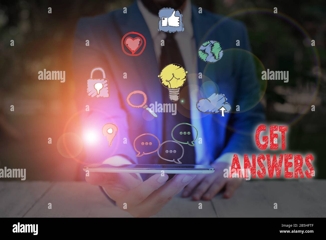 Conceptual hand writing showing Get Answers. Concept meaning to get a ...