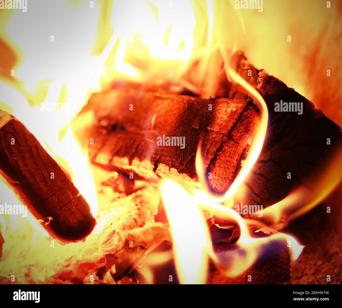 pieces of wood and flame of fire Stock Photo - Alamy