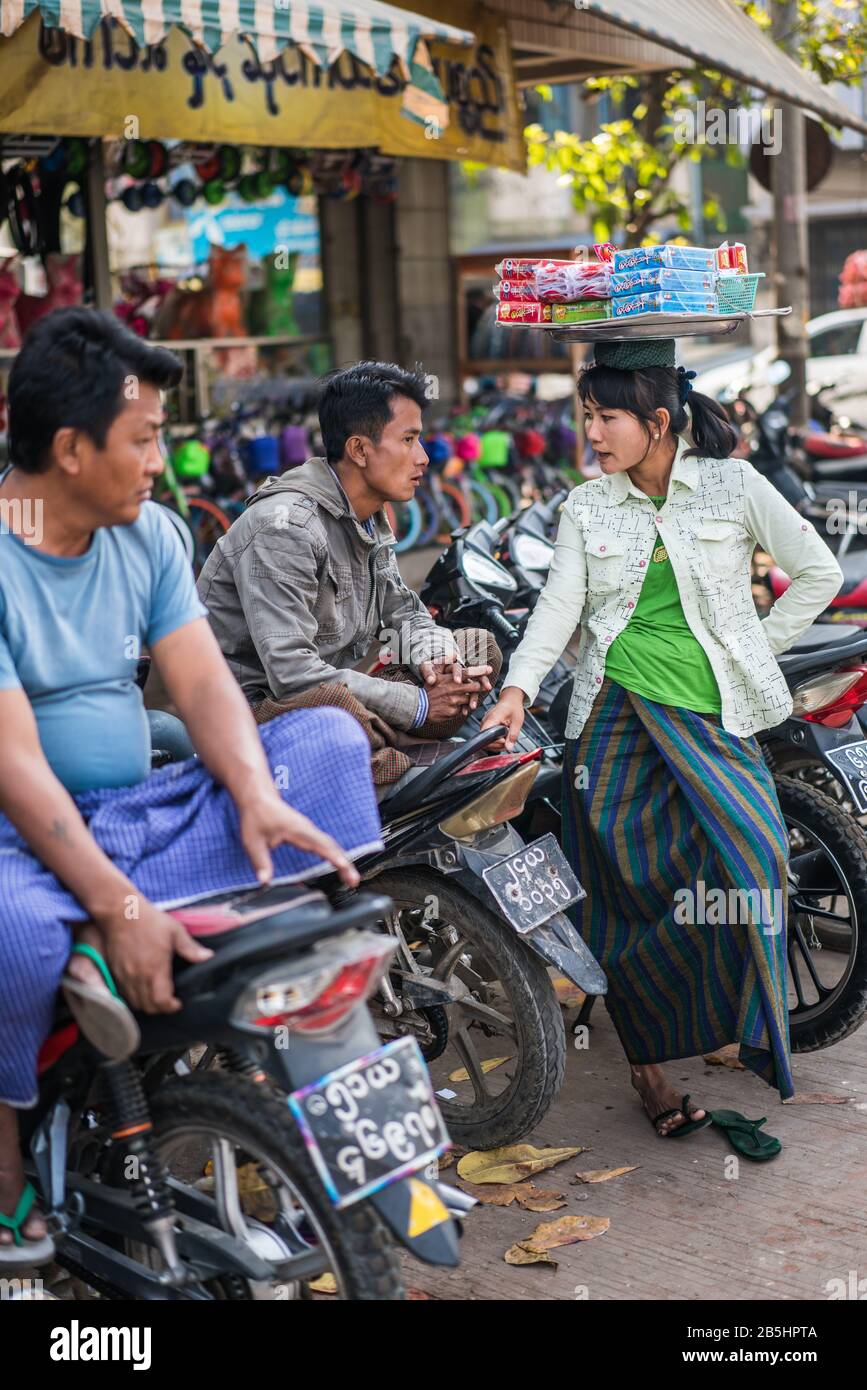 Street scene in the Mandalay, Myanmar, Asia Stock Photo - Alamy