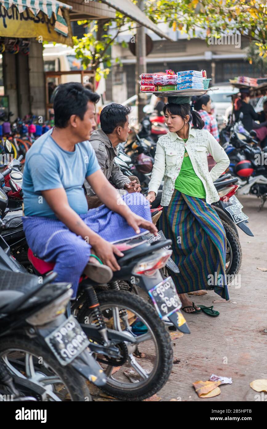Street scene in the Mandalay, Myanmar, Asia Stock Photo - Alamy