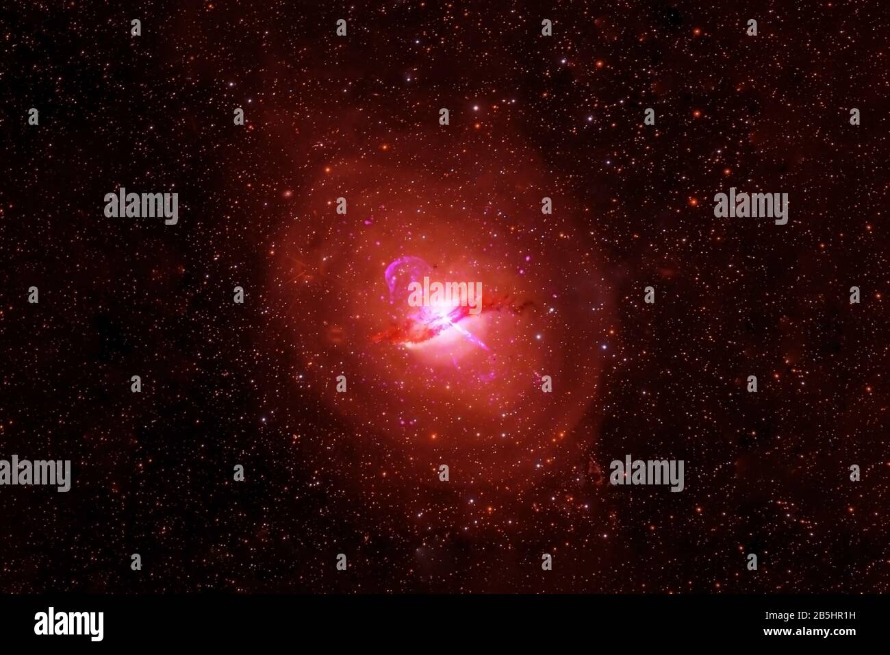 Red galaxy with stars and nebulae in deep space. Elements of this image ...