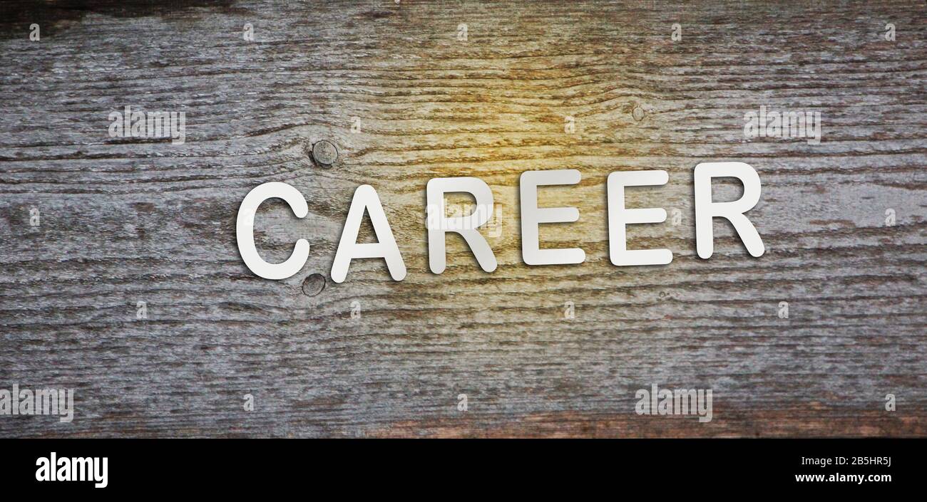 Alphabet white letters in word career on wooden background Stock Photo ...