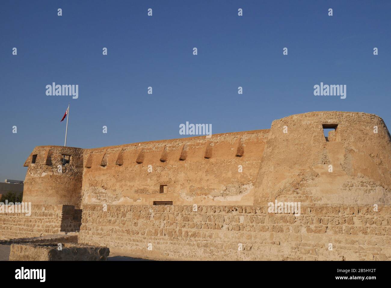Arad Fort with the Bahrain flag flying, Muharraq, Kingdom of Bahrain ...