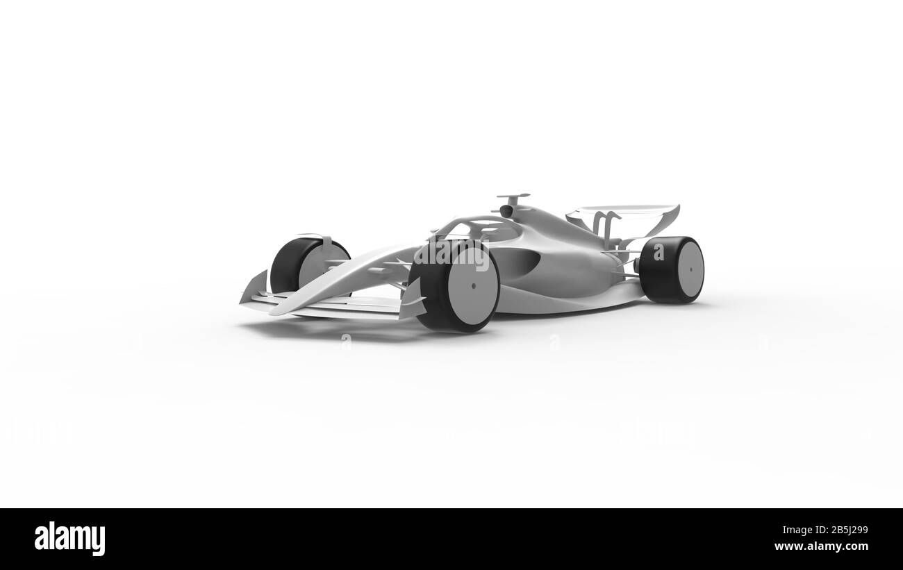3D rendering of a race car ground effect new rules concept isolated ...
