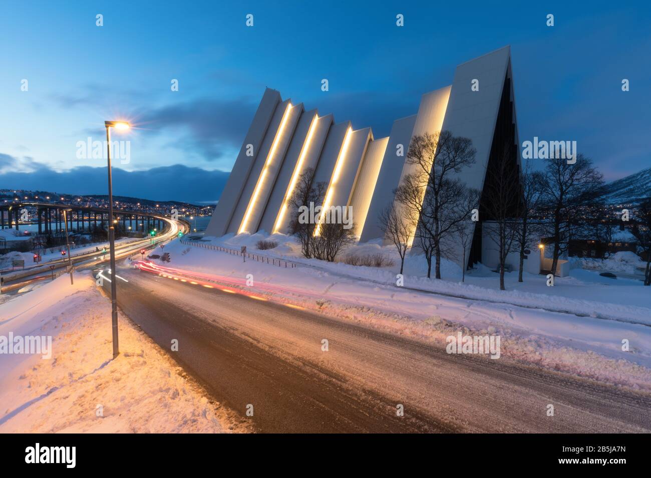 Tromso Arctic Cathedral Church in Norway at dusk twilight Amazing ...