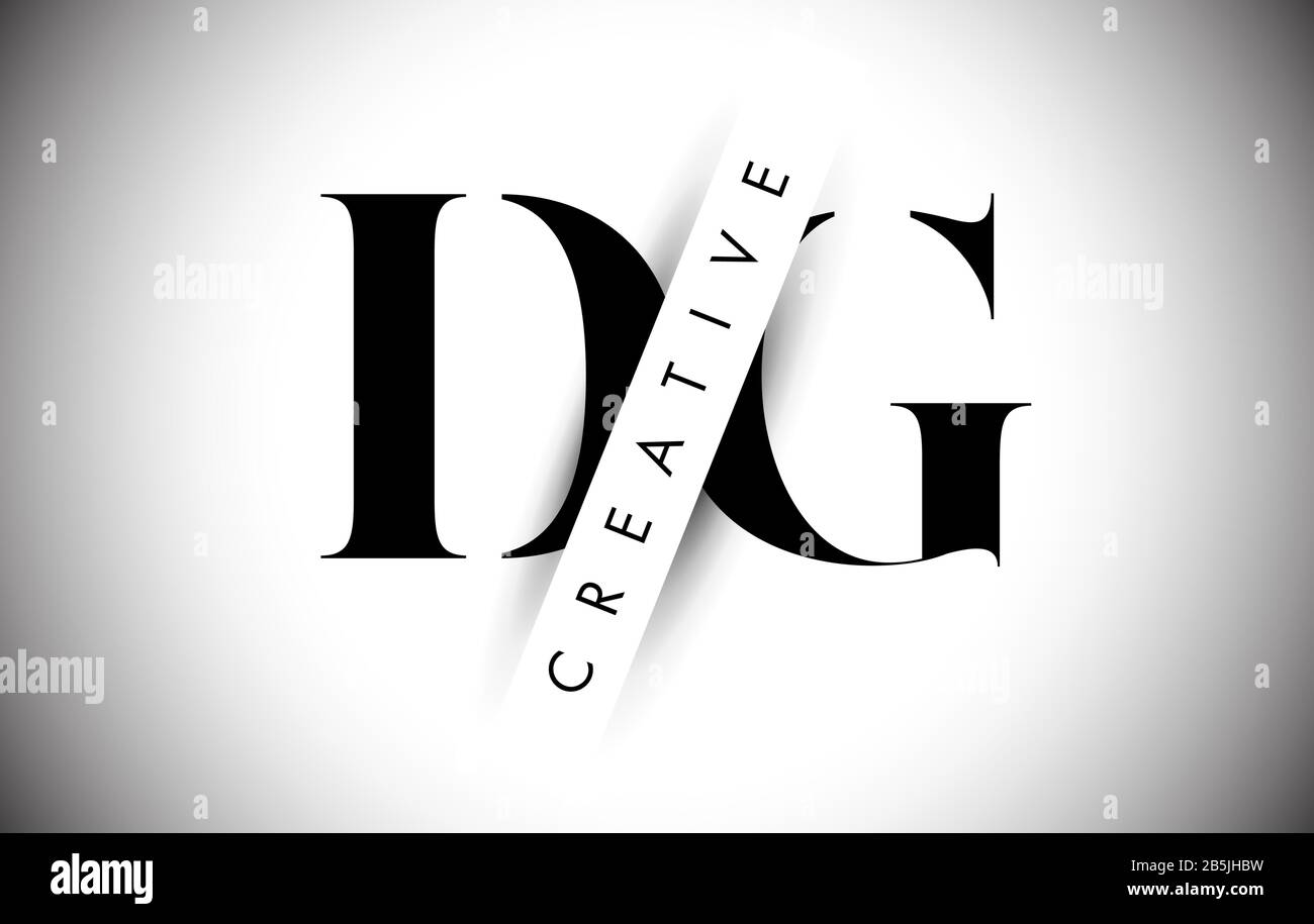 DG D G Letter Logo with Creative Shadow Cut and Overlayered Text Vector ...
