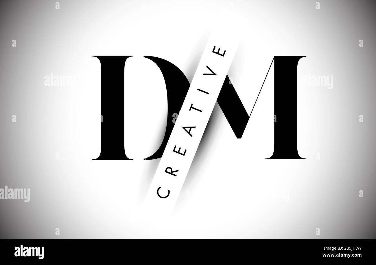 DM D M Letter Logo with Creative Shadow Cut and Overlayered Text Vector ...