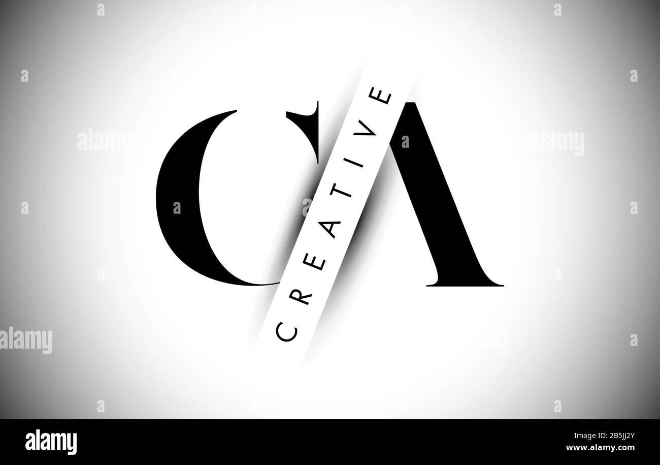 CA C A Letter Logo with Creative Shadow and Text Design Vector ...