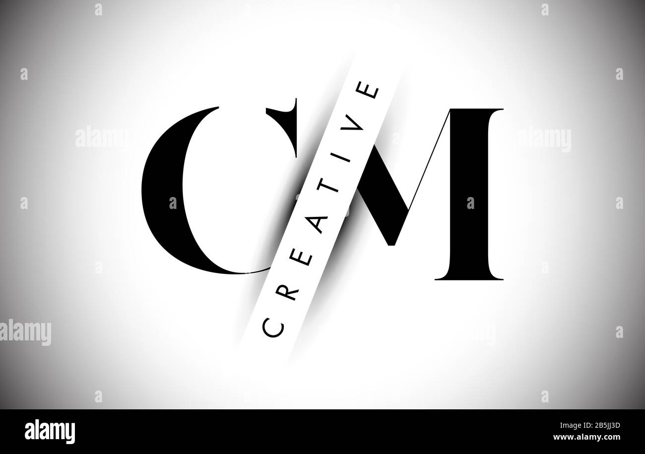 CM C M Letter Logo with Creative Shadow and Text Design Vector ...