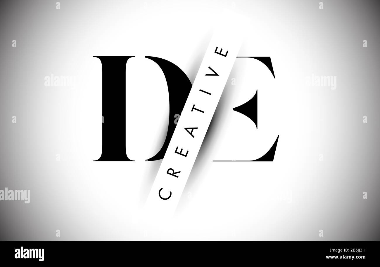 DE D E Letter Logo with Creative Shadow Cut and Overlayered Text Vector ...