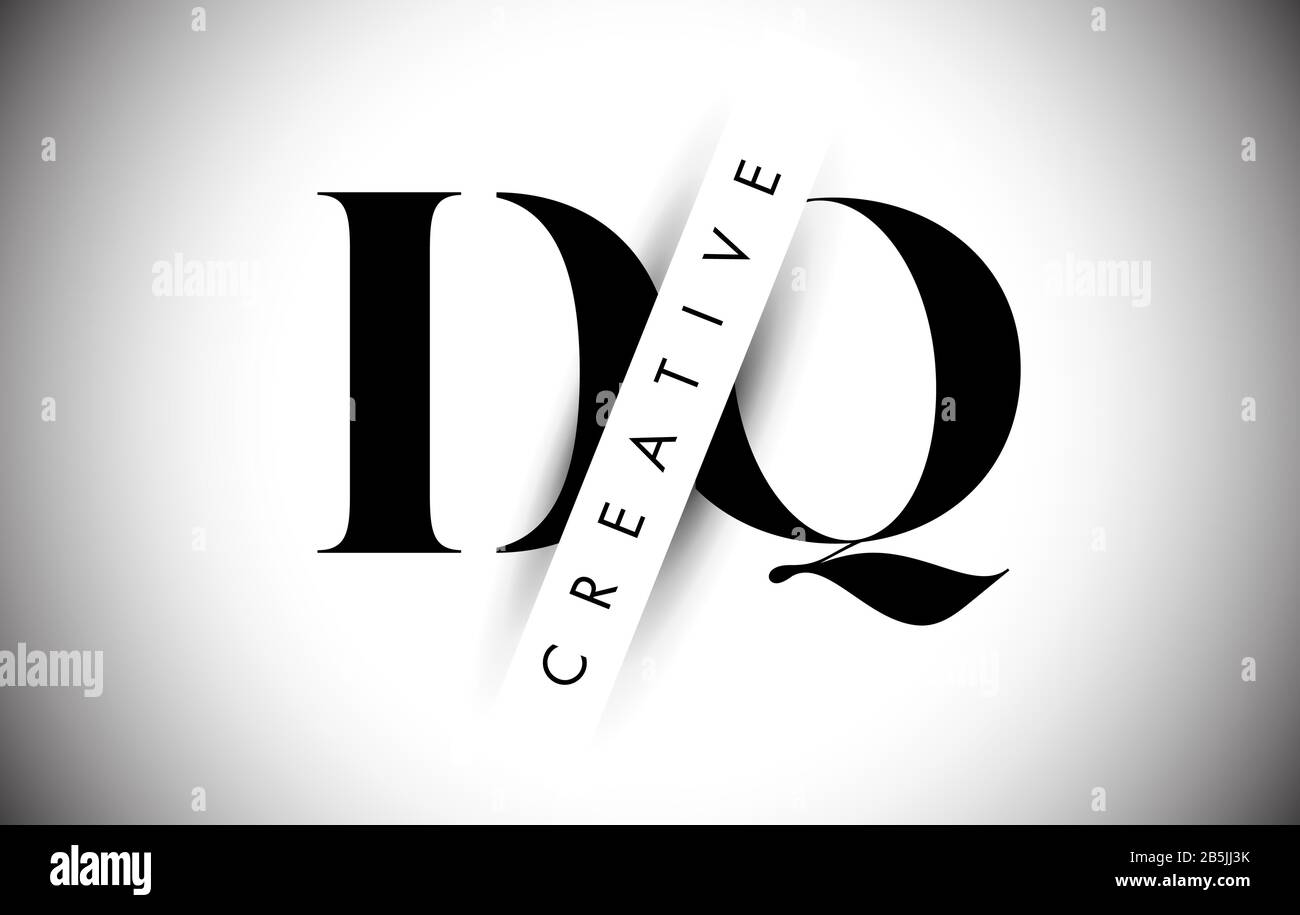DQ D Q Letter Logo with Creative Shadow Cut and Overlayered Text Vector ...