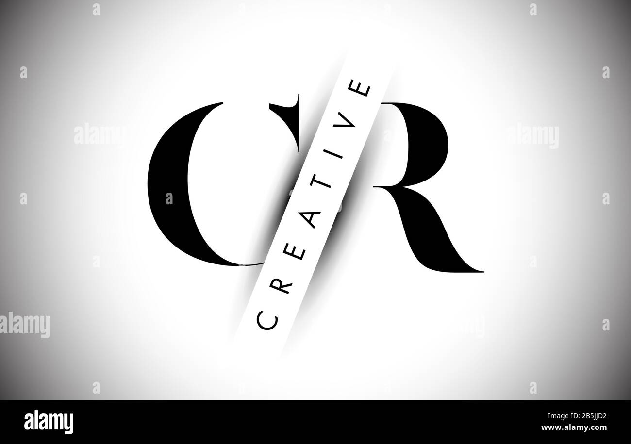 CR C R Letter Logo with Creative Shadow and Text Design Vector ...
