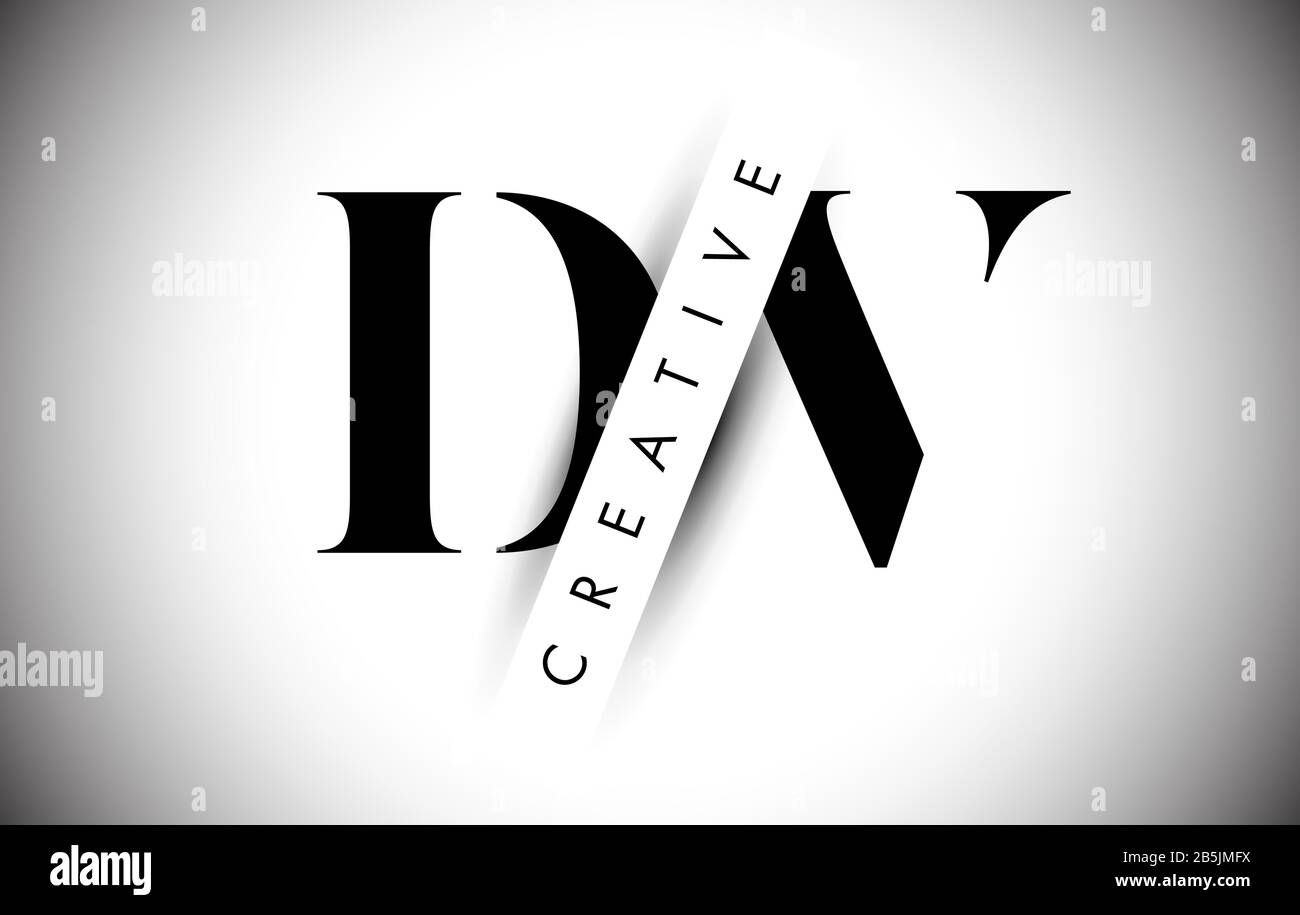 DV D V Letter Logo with Creative Shadow Cut and Overlayered Text Vector ...