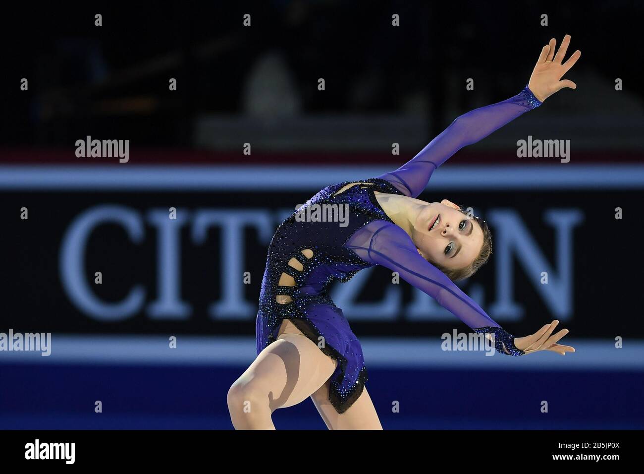 Daria USACHEVA from Russia, during the Exhibition Gala at the ISU World ...