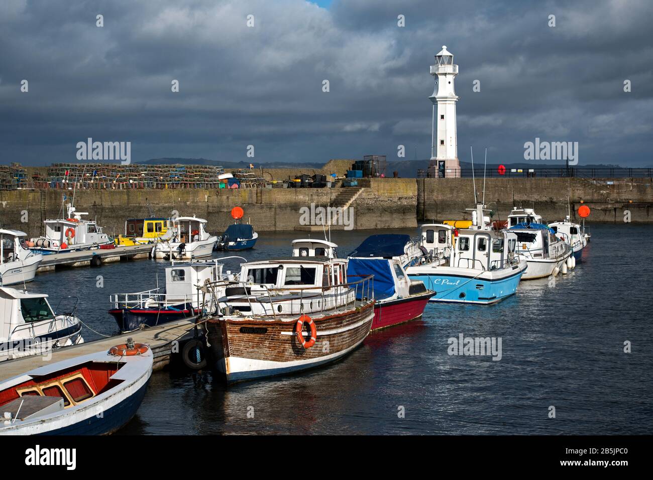 Newhaven Harbour on the Firth of Forth, Edinburgh, Scotland Stock Photo ...