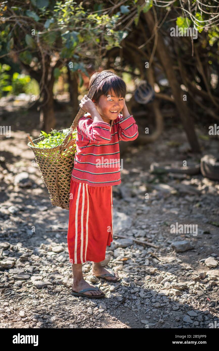 Children in the Mindat, Myanmar, Asia Stock Photo - Alamy