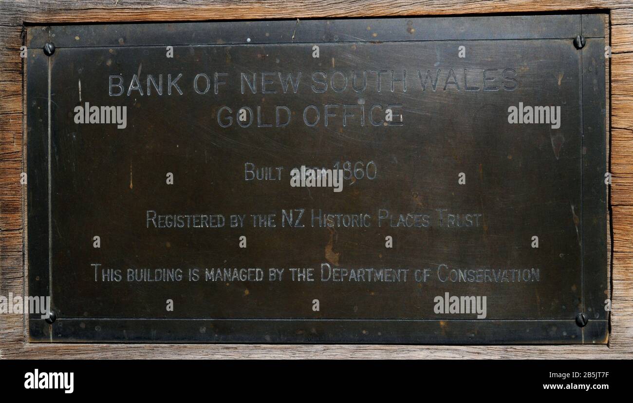 Brass plaque at the front of the Bank of New South Wales and Gold ...