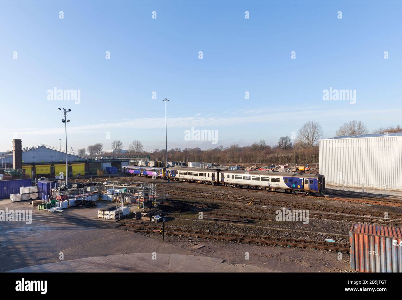 Northern Rail class 156 sprinter train and class 142 pacer train at Newton Heath train ...