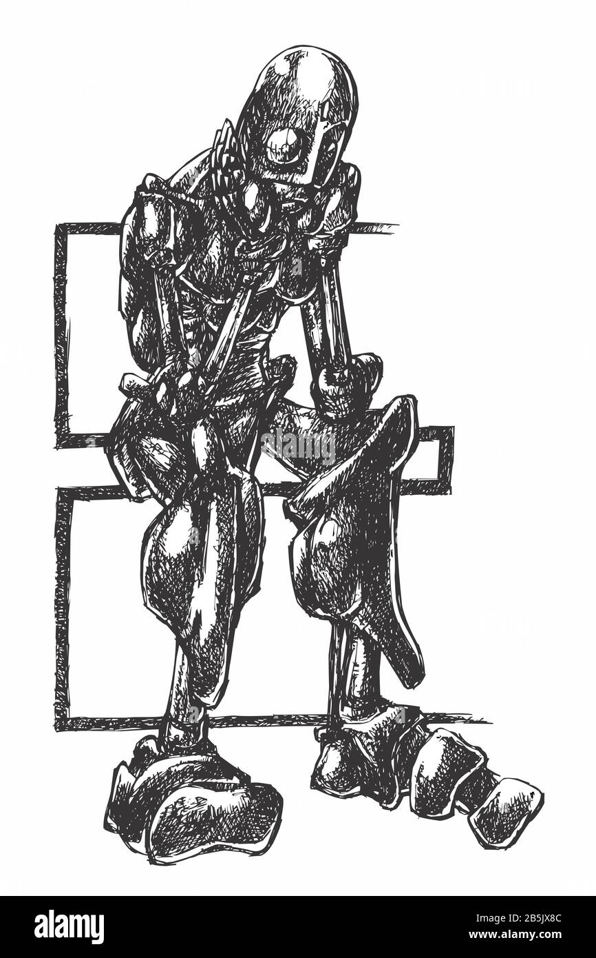 Ai humanoid robot thinking hi-res stock photography and images - Alamy