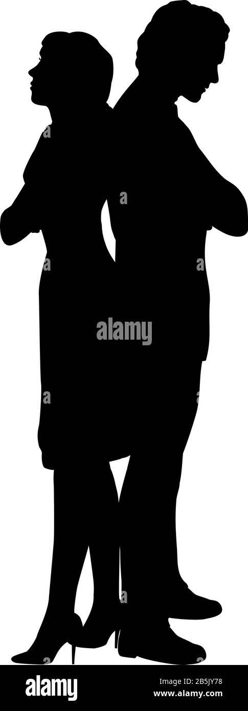 Two people backs to each other Stock Vector Images - Alamy