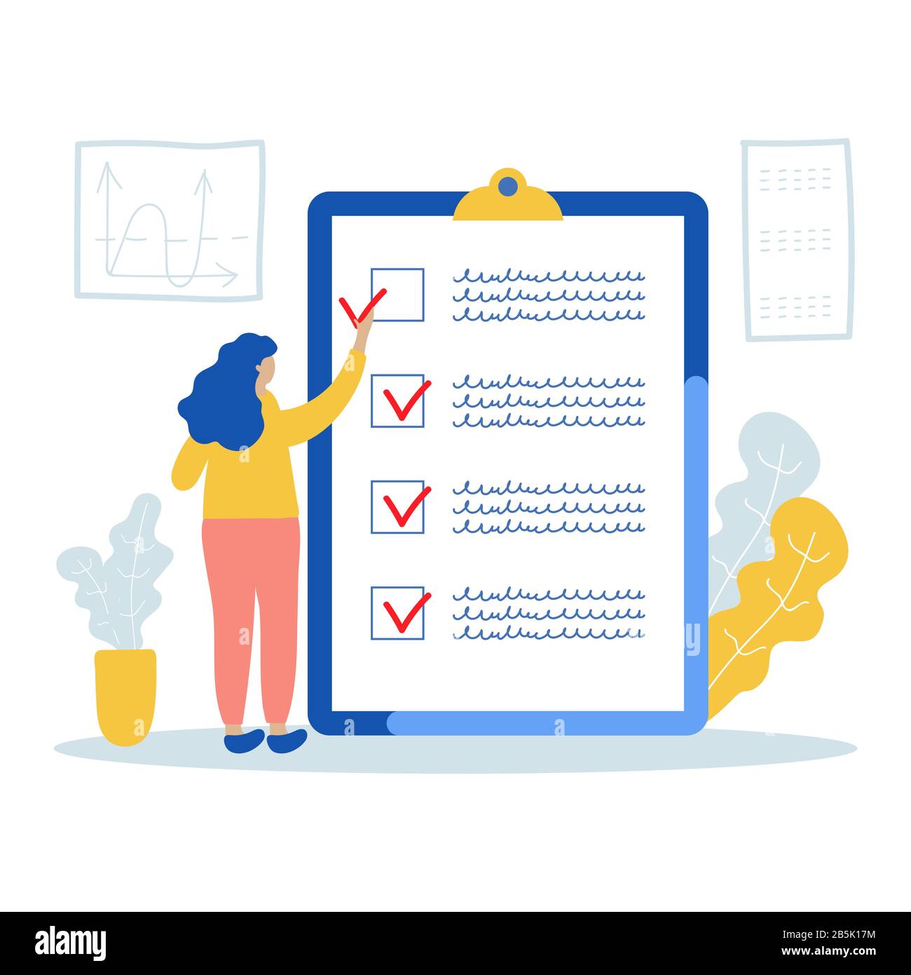 woman notes in terms of points vector illustration Stock Vector Image ...