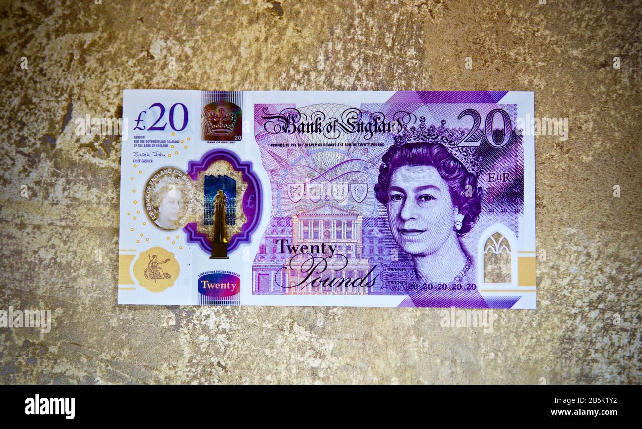 British 20 pound banknote bill hi-res stock photography and images - Alamy