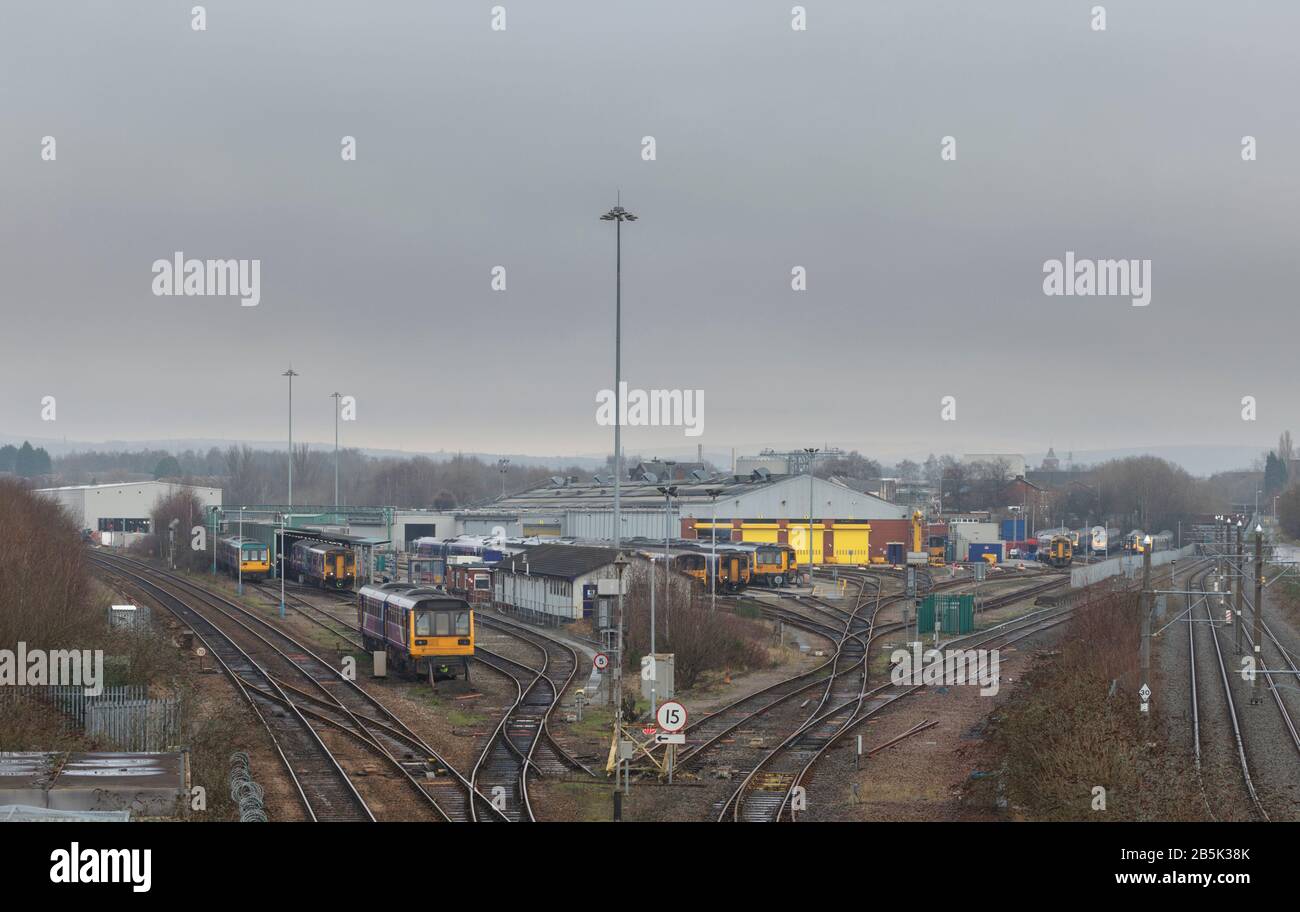 Northern Rail trains at Newton Heath Traction Maintenance Depot ...