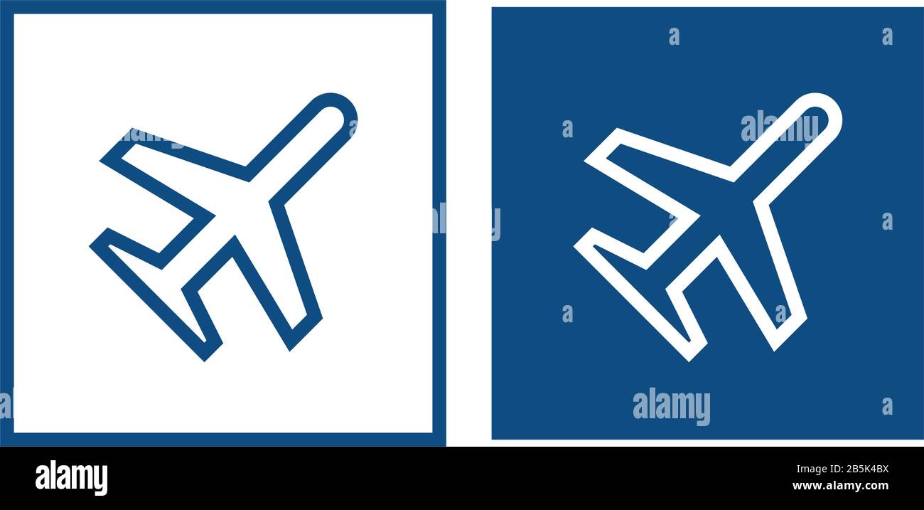 Airplane mode. The symbol is located in a square frame. Vector ...